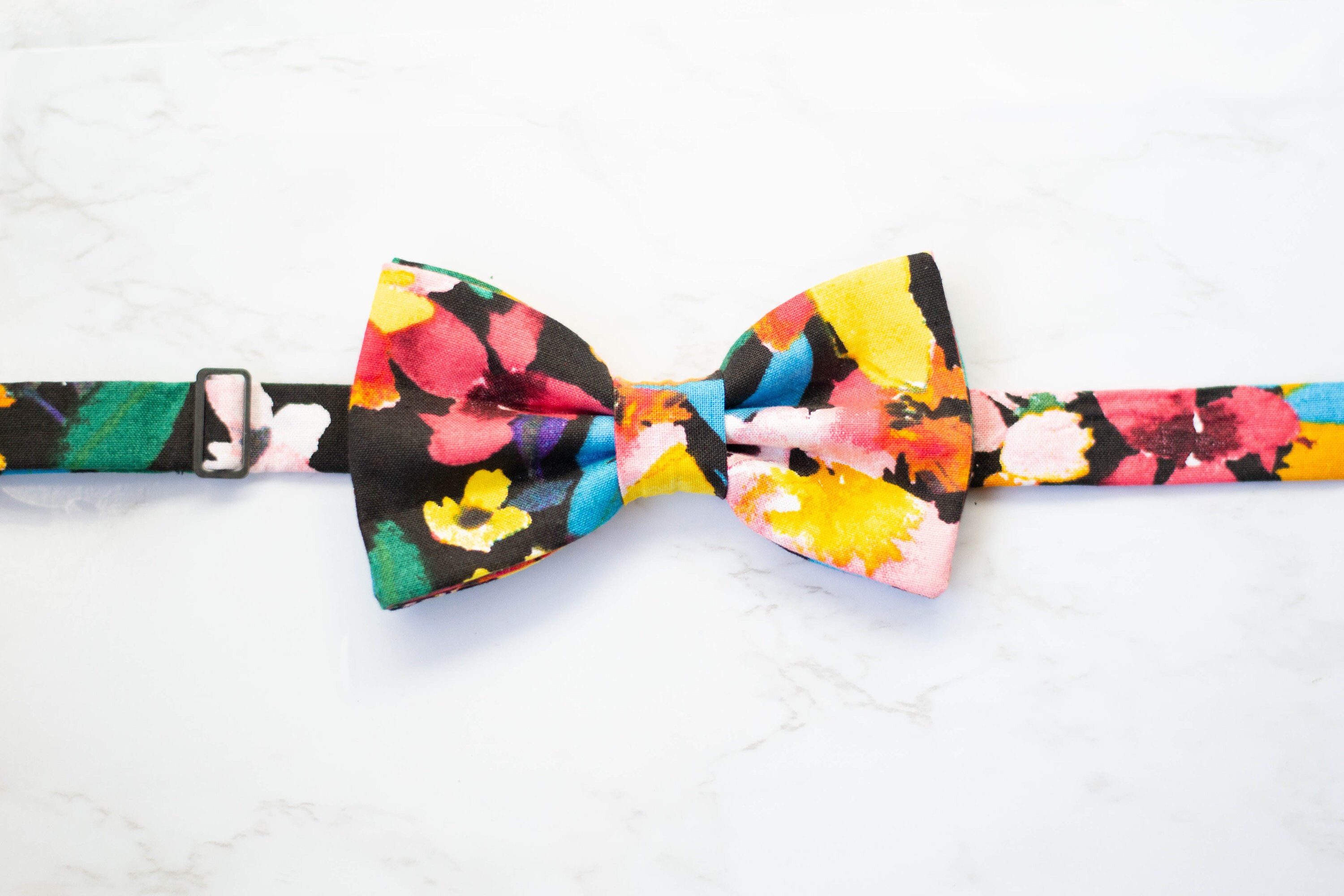 Garden Floral Bow Tie, Colorful Flower Bow Ties, Watercolor Floral ...