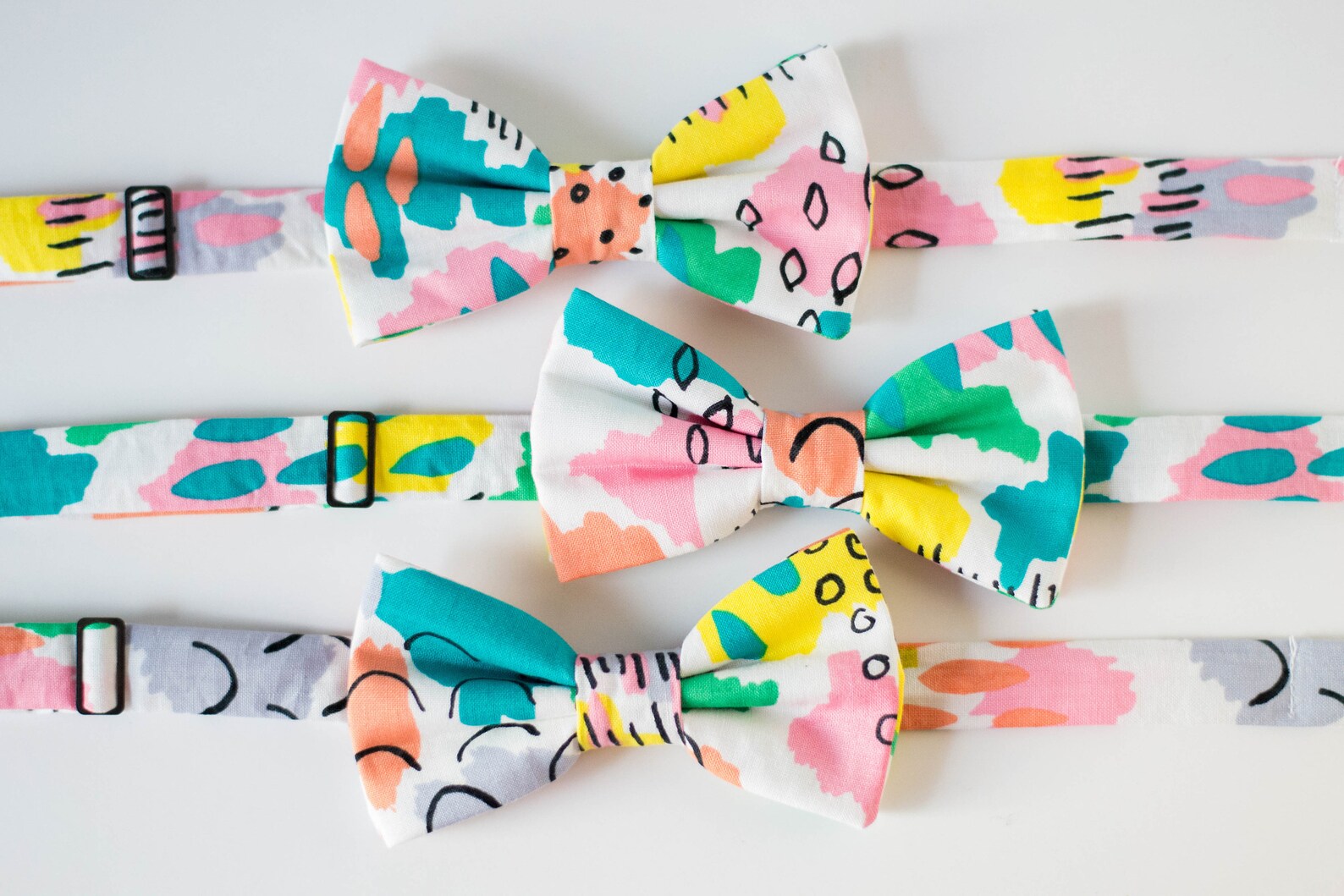 Colorful Bow Tie, 80s Bow Tie, Pre Tied Self Tie, Fun Bow Ties, Rainbow ...