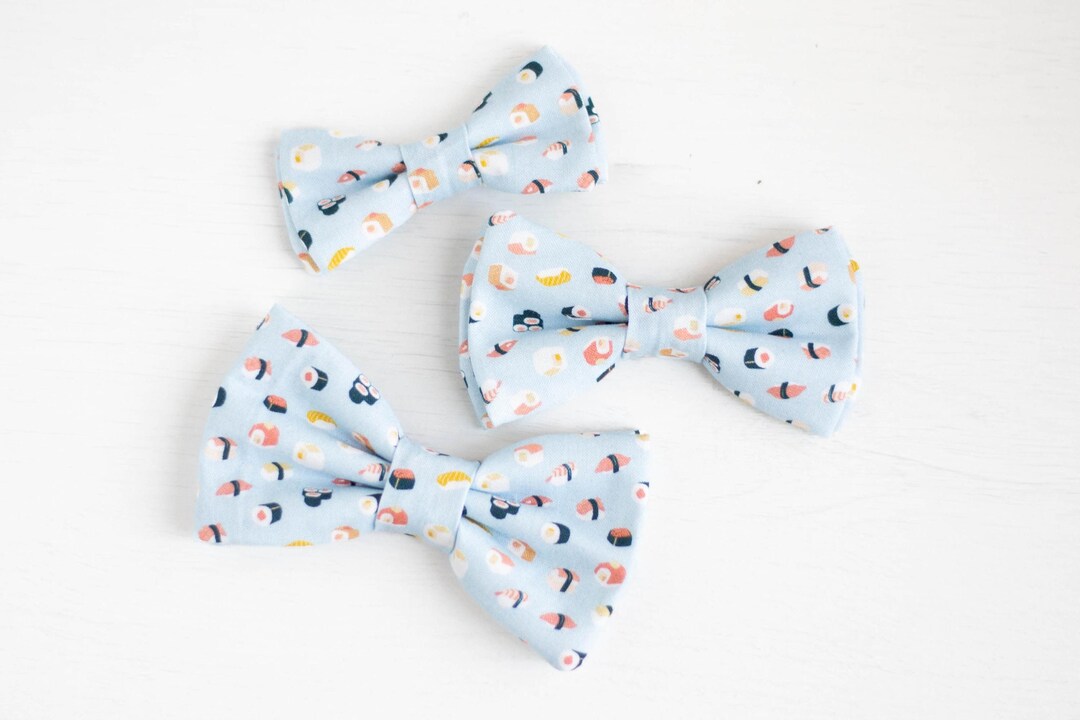 Sushi Dog Bow Tie, Baby Blue Dog Bow Ties, Sashimi Puppy Bowties ...