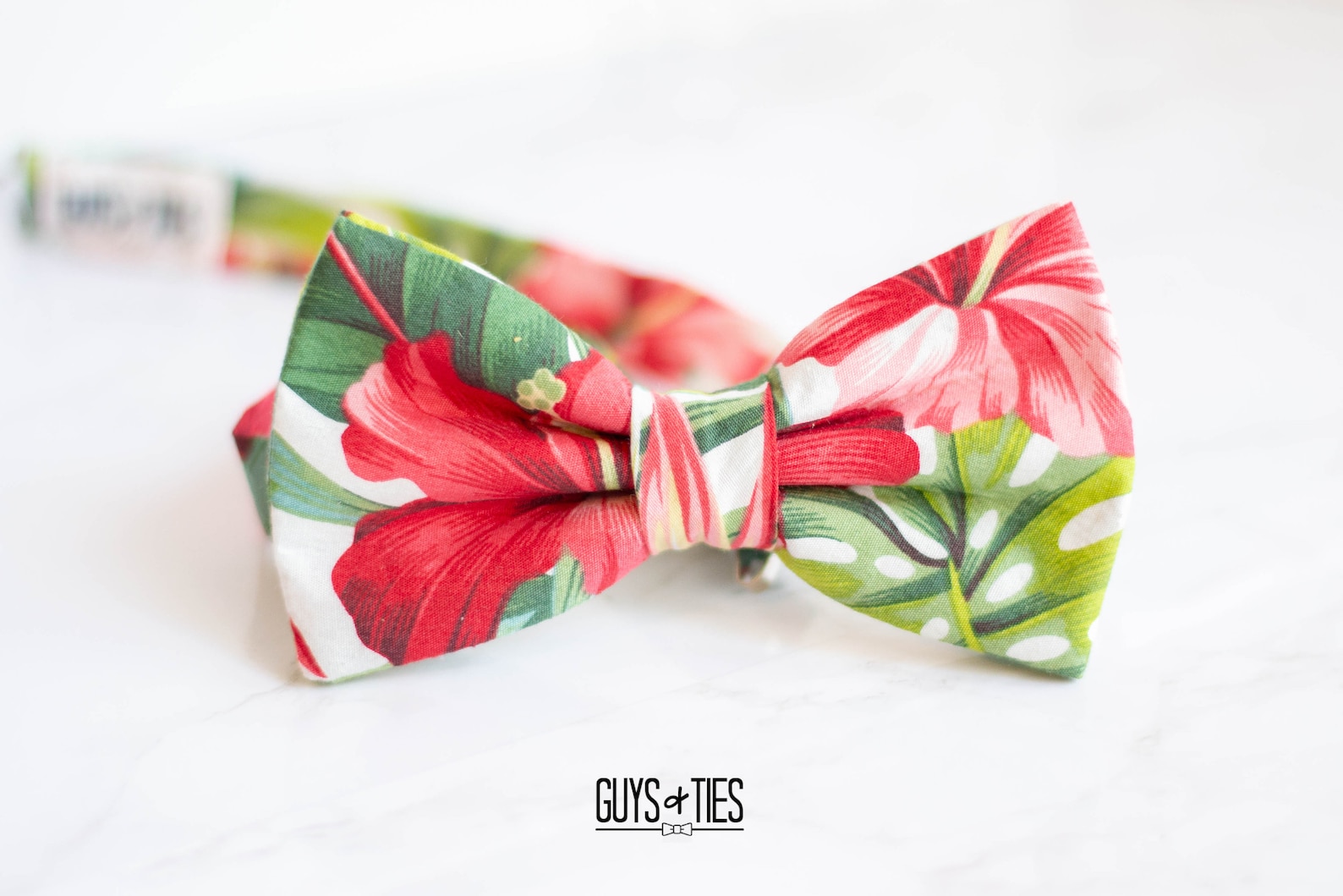 Tropical Hawaiian Bow Tie, Colorful Floral Mens Bowtie, Hibiscus Self ...