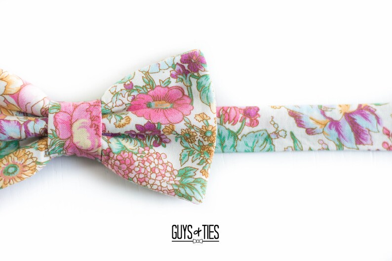Boho Garden Floral Bow Tie, Spring Wildflower Bowties for Men, Wedding ...