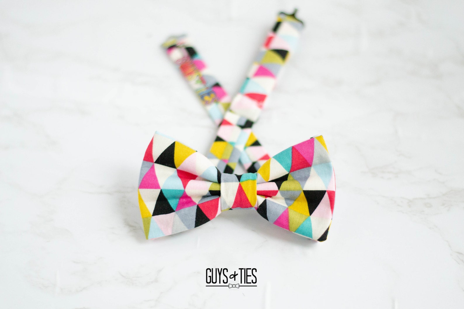 Colorful Geometric Bow Tie, Mens Triangle Bowtie, Funky Bow Ties ...