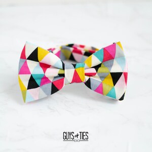 Colorful Geometric Bow Tie, Mens Triangle Bowtie, Funky Bow Ties ...