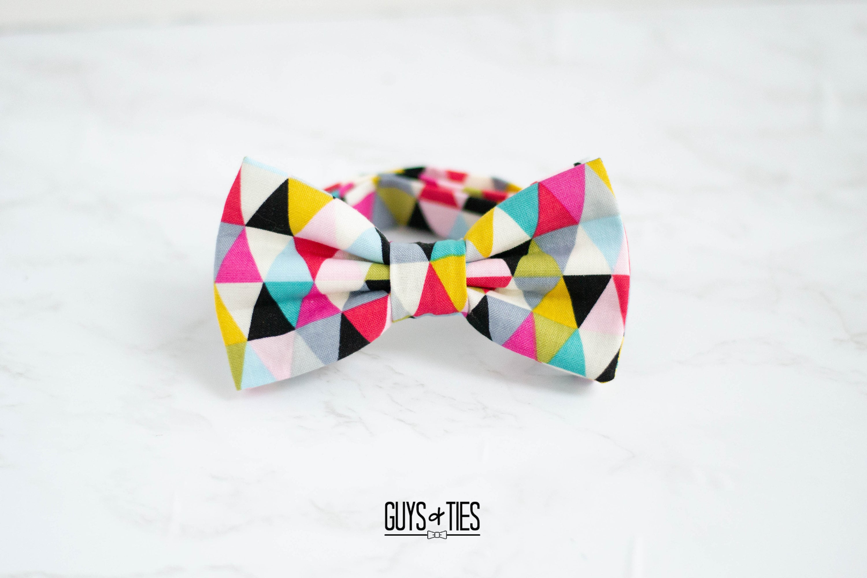 Colorful Geometric Bow Tie, Mens Triangle Bowtie, Funky Bow Ties ...