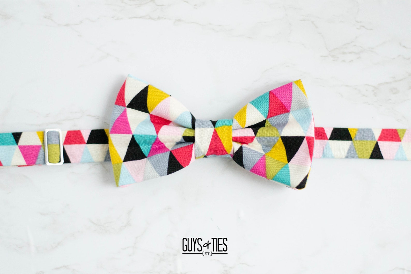 Colorful Geometric Bow Tie, Mens Triangle Bowtie, Funky Bow Ties ...