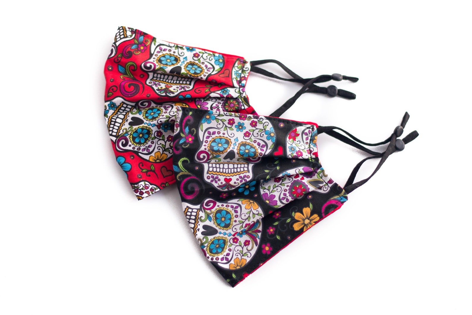 Sugar Skull Face Mask Adjustable Face Masks 2 Pack Mexican - Etsy