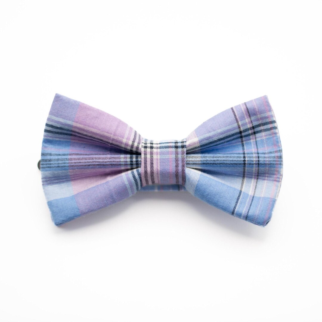 Blue and Lilac Plaid Bow Tie, Spring Checkered Bow Ties, Father and Son ...