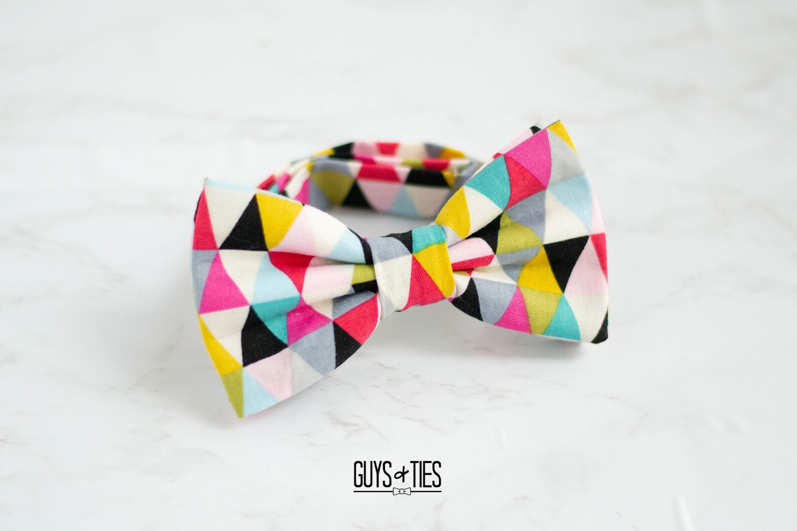Colorful Geometric Bow Tie, Mens Triangle Bowtie, Funky Bow Ties ...
