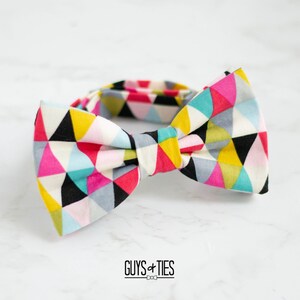 Colorful Geometric Bow Tie, Mens Triangle Bowtie, Funky Bow Ties ...