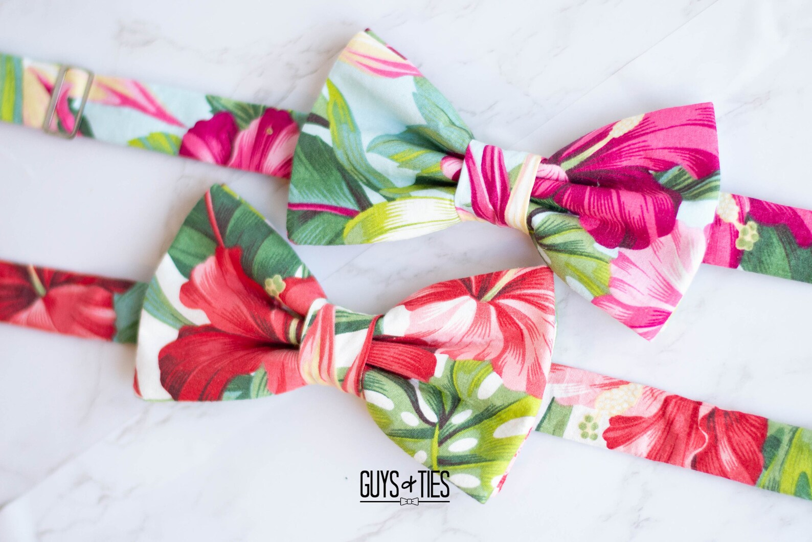 Tropical Hawaiian Bow Tie, Colorful Floral Mens Bowtie, Hibiscus Self ...