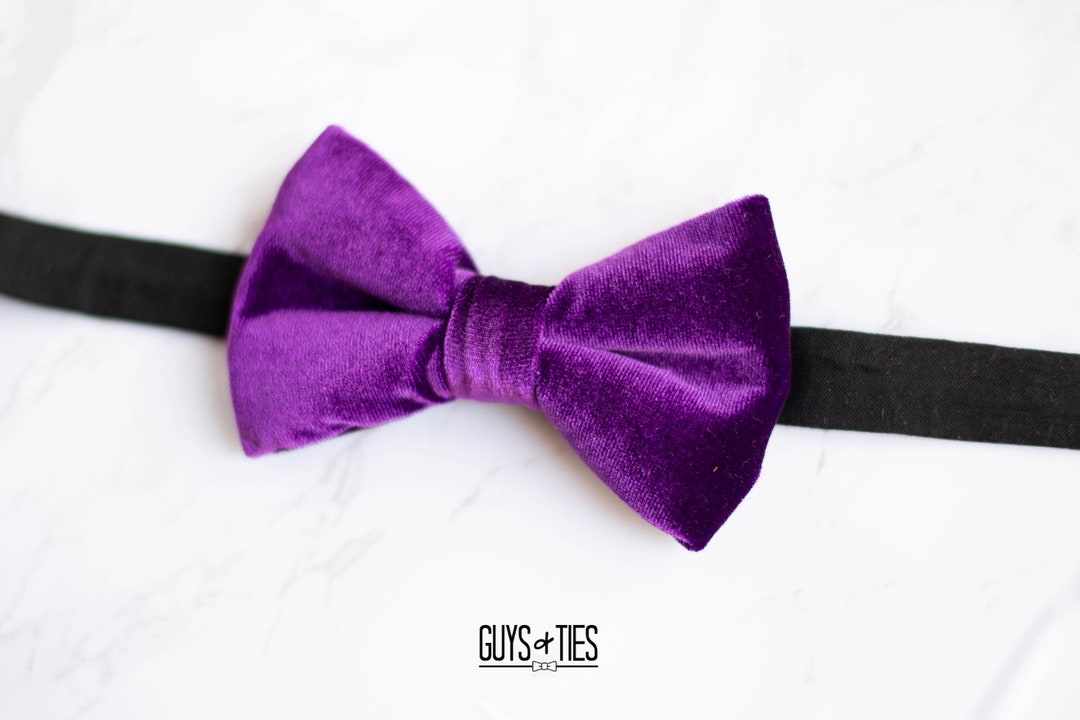 Magenta Purple Velvet Bow Tie, Gala Event Bowties for Men, Velveteen ...