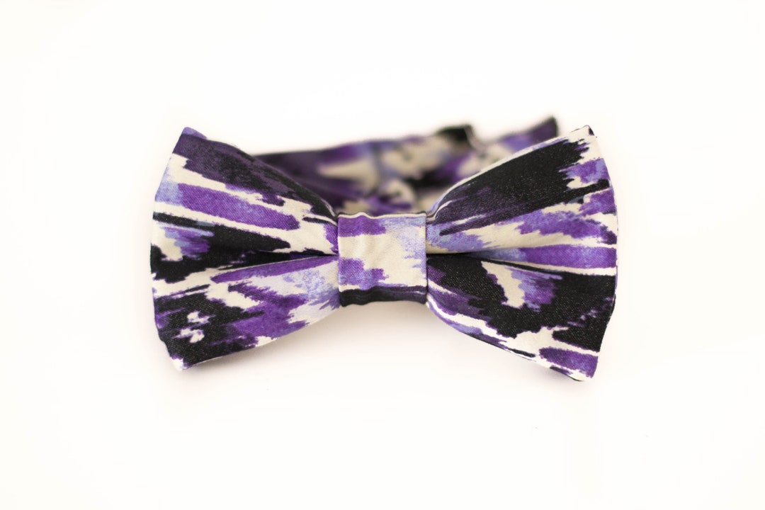 Purple and Black Aztec Bow Tie, Tribal Print Bow Ties for Men, Geometric Wedding Bow Tie, Pre ...