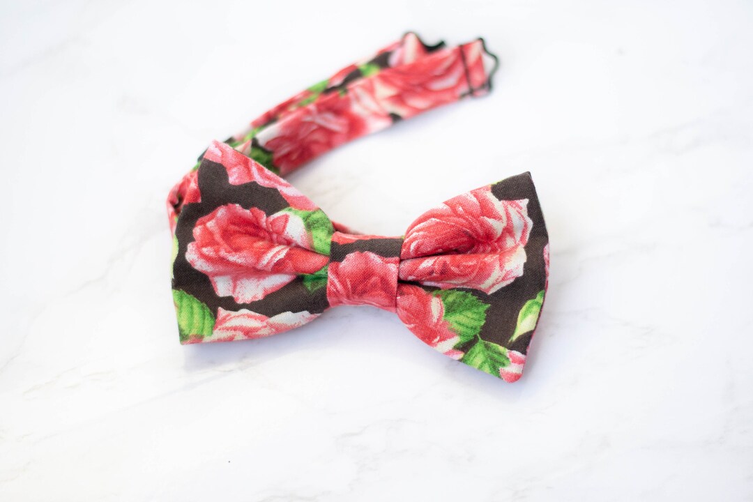 Rose Floral Bow Tie, Kentucky Derby Bowties, Bow Ties for Men, Wedding ...
