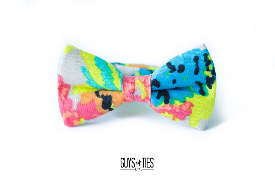 Bright Floral Bow Tie, Artsy Big Floral Bow Ties, Neon Bow Ties for Men ...