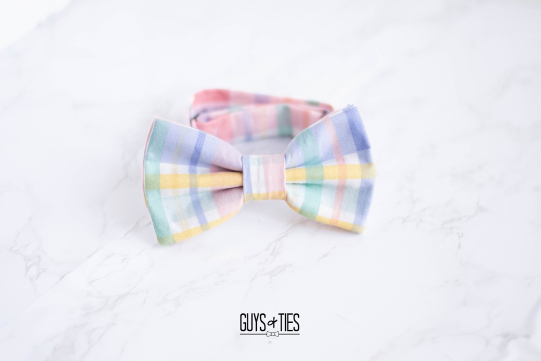 Pastel Plaid Bow Tie, Soft Color Checkered Bow Ties, Father and Son ...