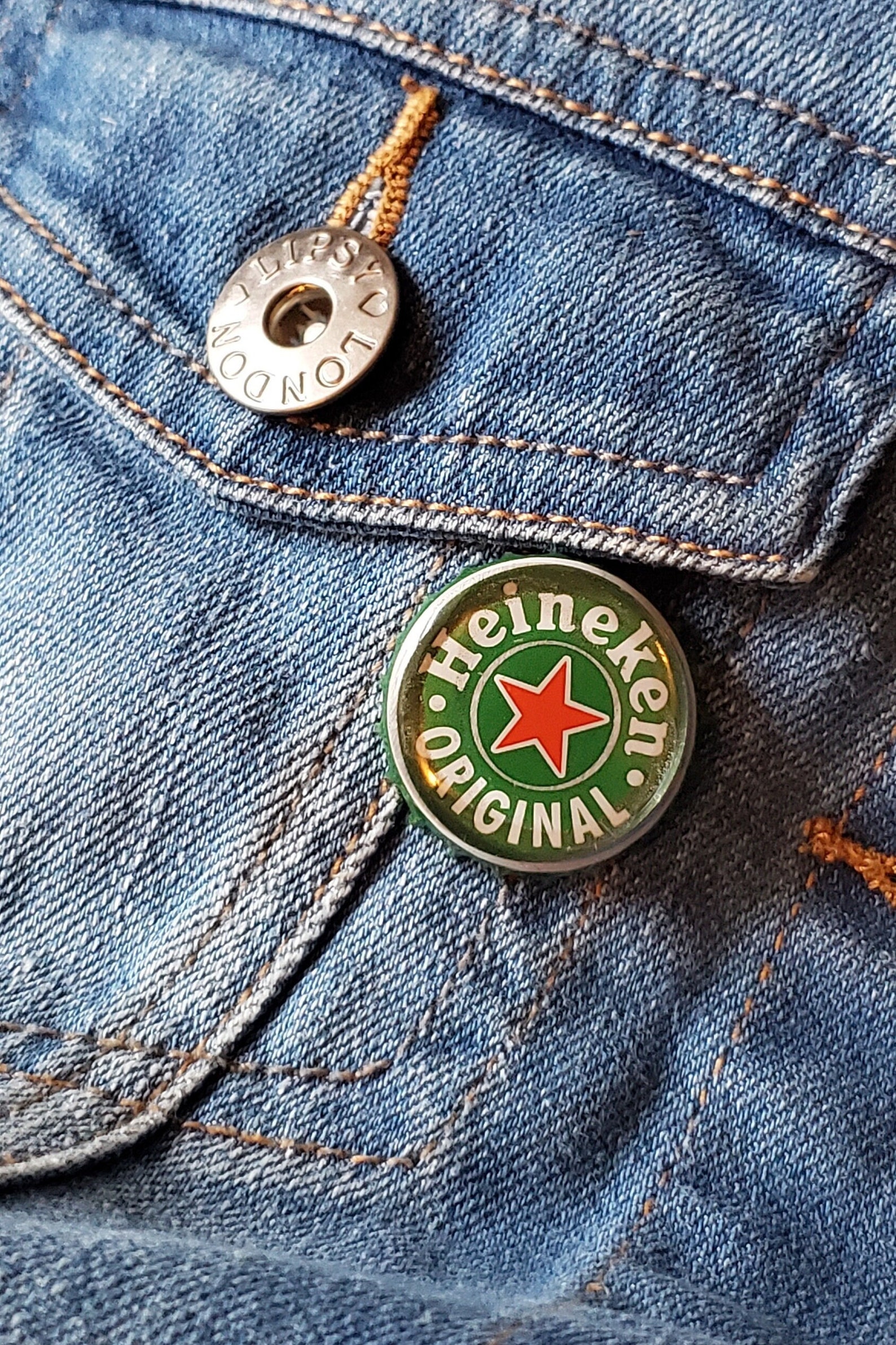 Heineken Bottle Cap Pin Badge - Dutch Pilsner Badges - Two Variations ...