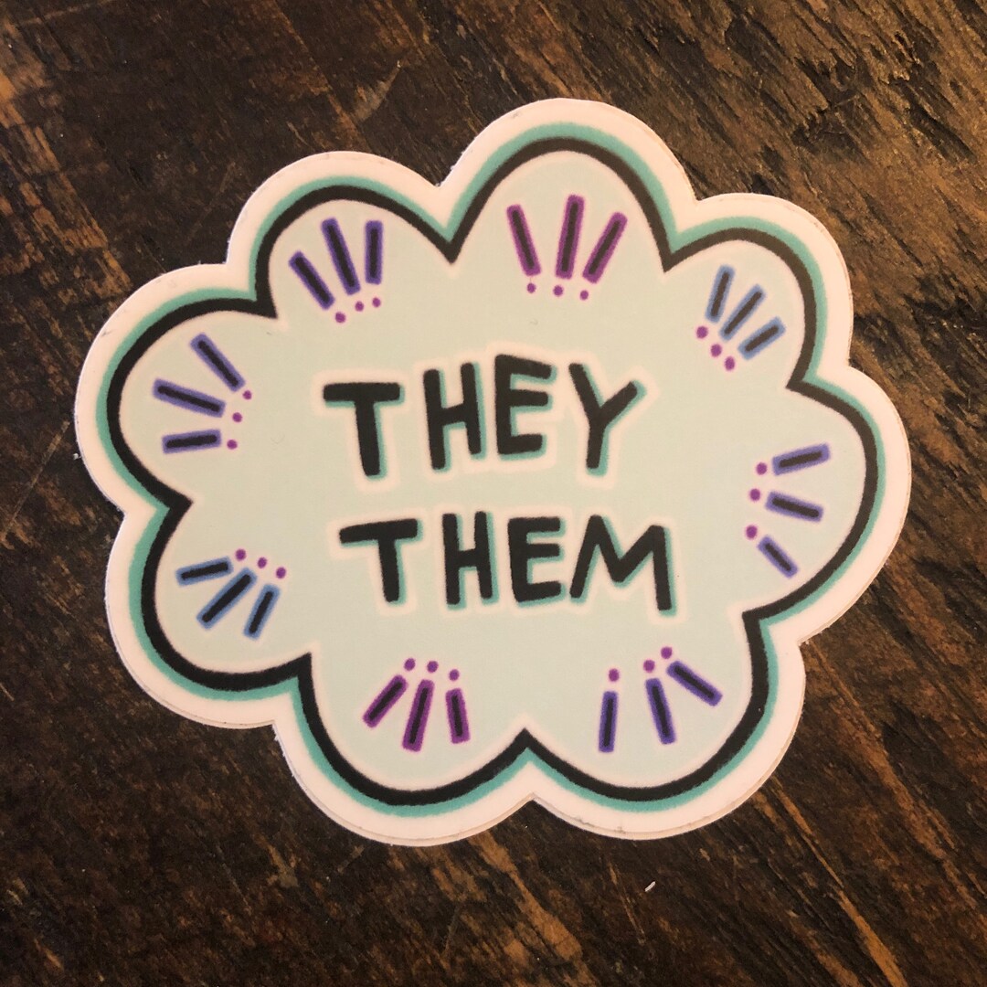They / Them Pronoun Sticker - Etsy