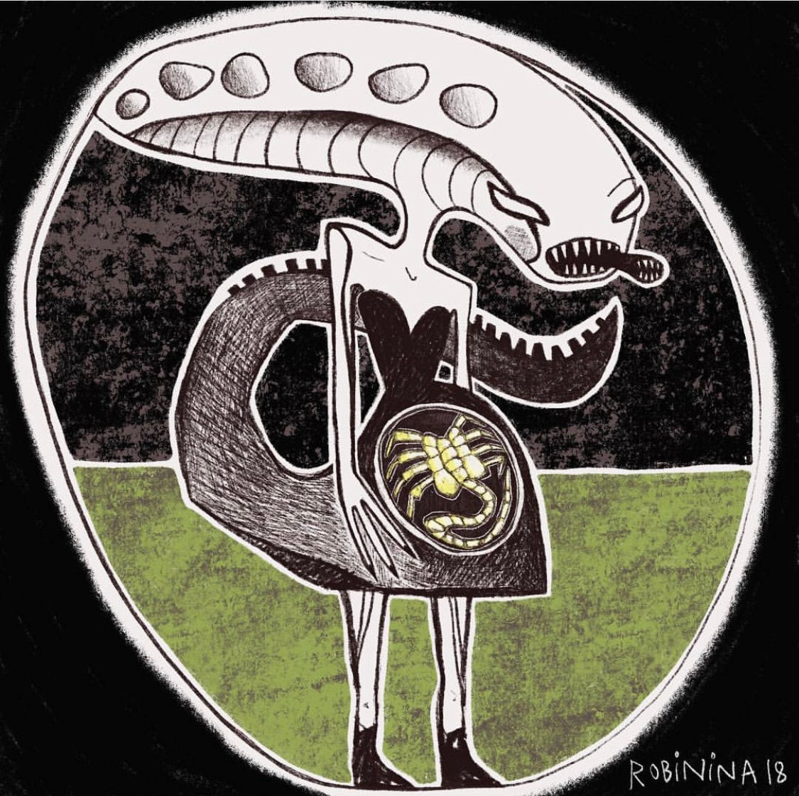 Pregnant Xenomorph Alien Sticker - Etsy