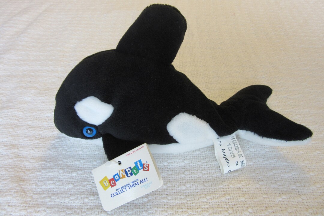 Whale Plushie - "moby" - Beanpets Brand - Excellent Condition, Stocking ...