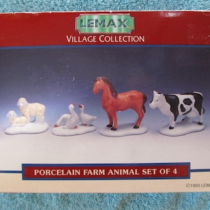 Lemax Village Collection Porcelain Farm Animal Set of 4 1993 Also Train ...