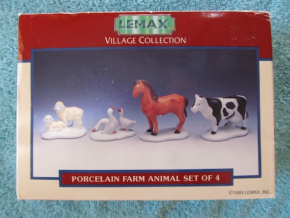 Lemax Village Collection Porcelain Farm Animal Set of 4 | Etsy