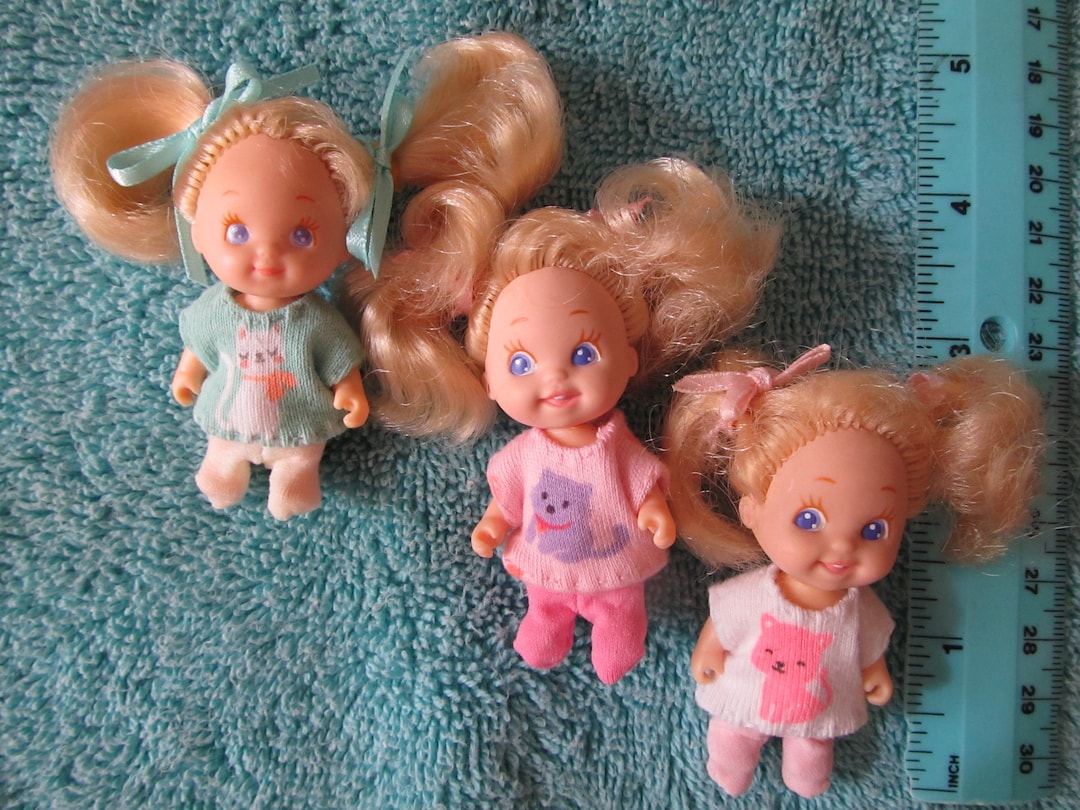 Quints Dolls - Tyco, Triplets Blonde Babies, 3 Girls W/hand-sewn Kitty ...