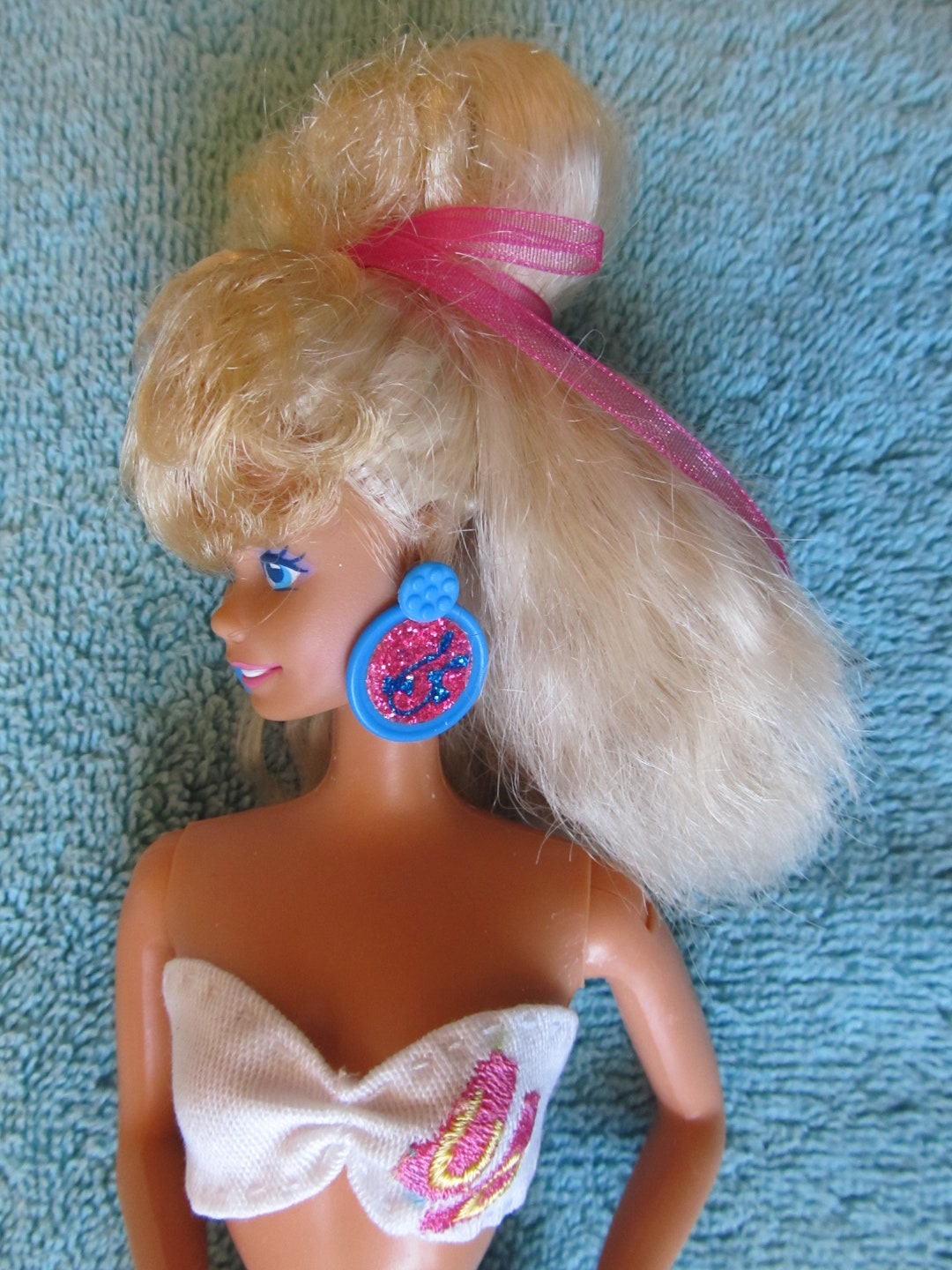 Barbie Doll in Bikini Swim Suit-white W/flip-flops Doll Has Crimped ...