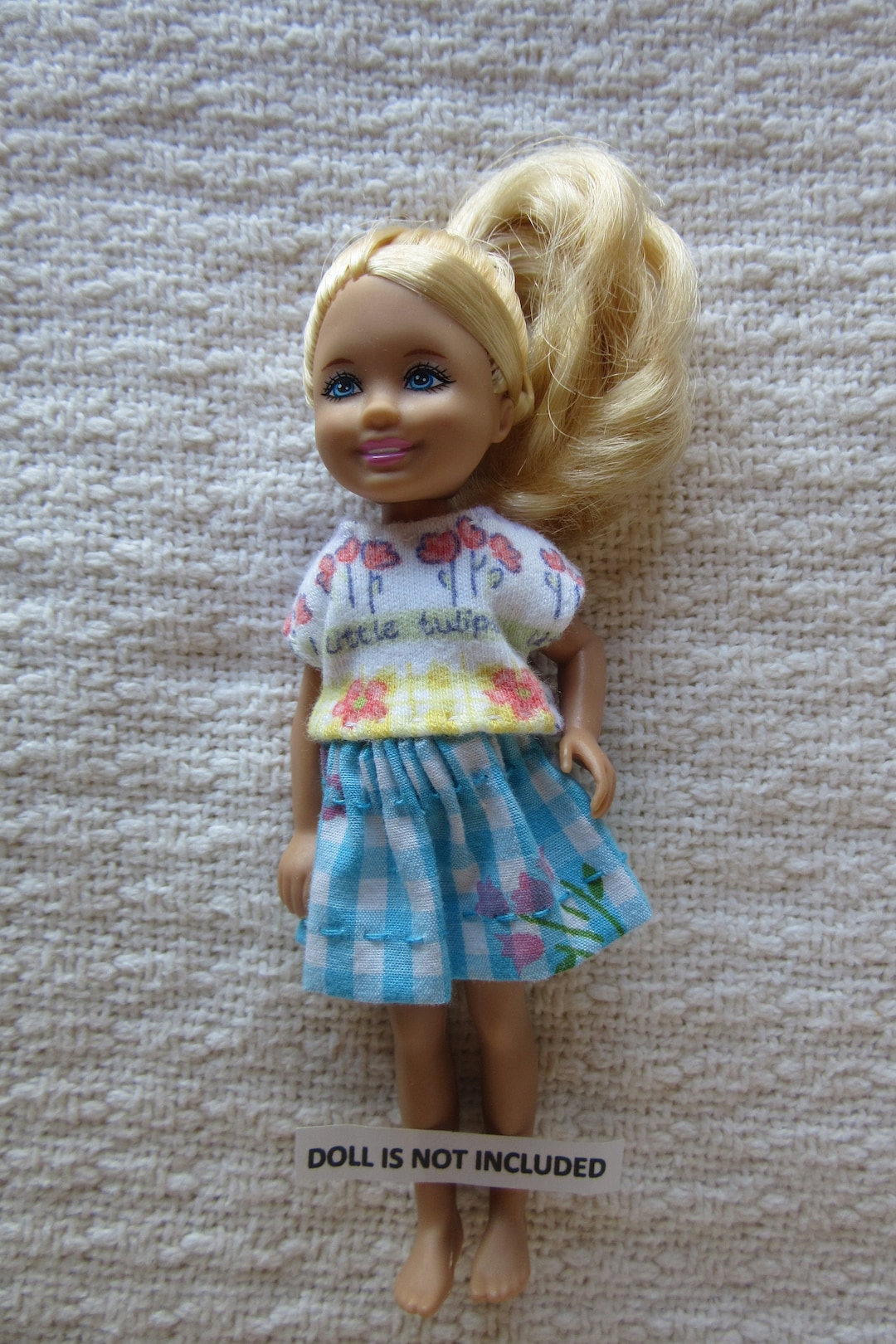 Barbie Chelsea Clothes Outfit Top White & Floral Blue and White ...