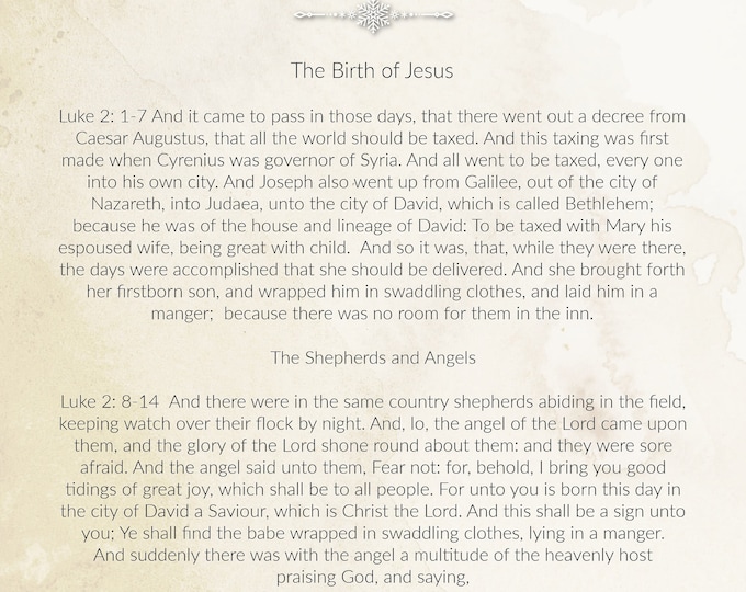 Luke 2, the Birth of Jesus, Download, Printable, Scripture Jesus' Birth ...