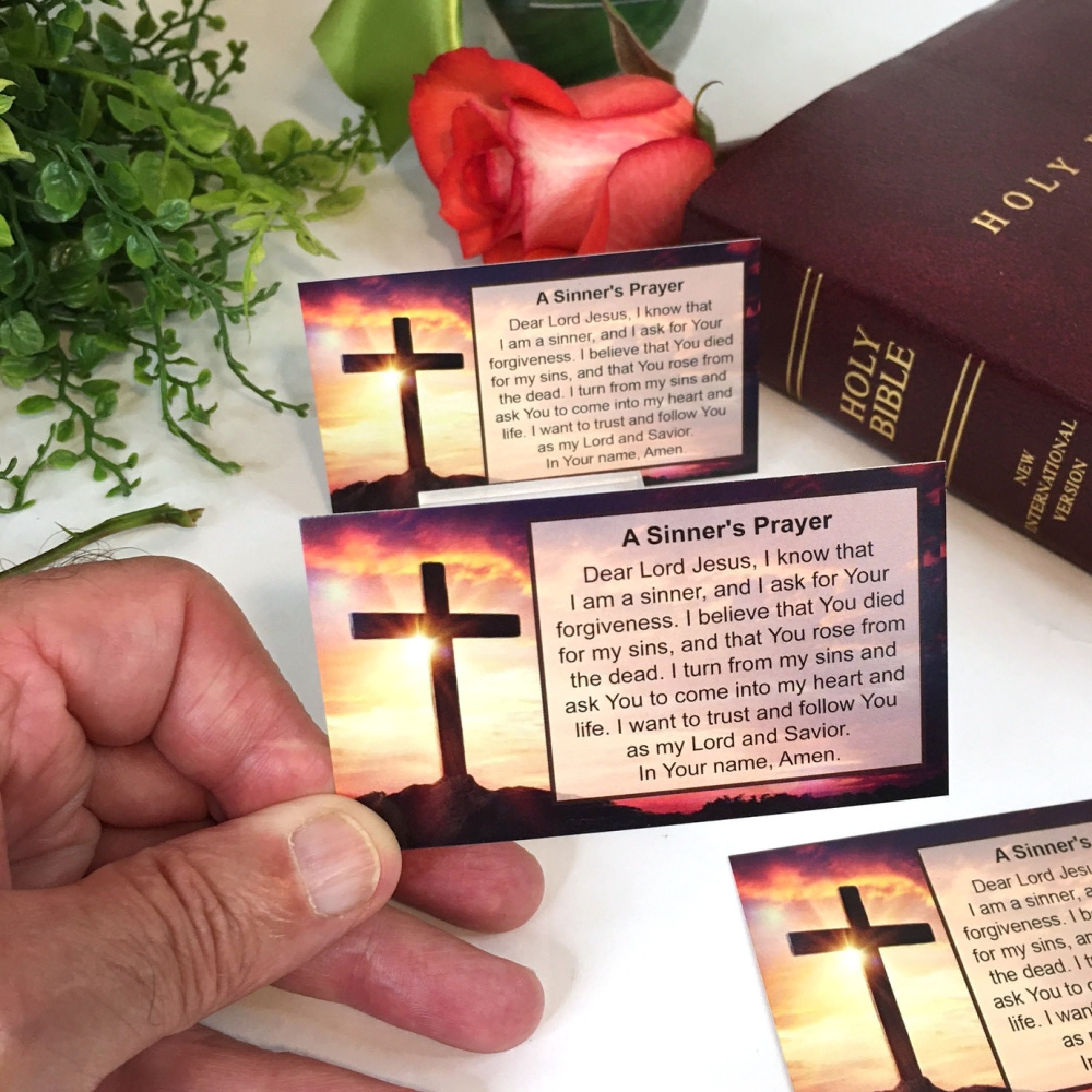 A Sinner's Prayer Scripture Cards Salvation Bible | Etsy