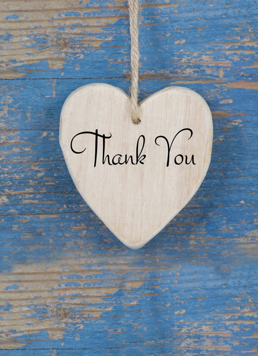 Thank You Card Heart - Etsy