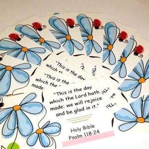 Ladybug Scripture Cards, Bible Verses, Daisy, Christian Cards, Psalm ...