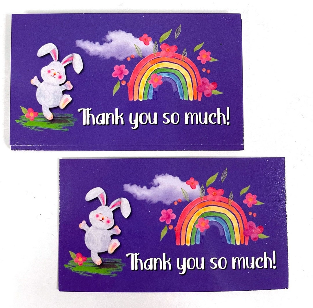 Easter Thank You Business Cards, Bunny, Rainbow, 3.5x2" Cards, 50 Pcs ...