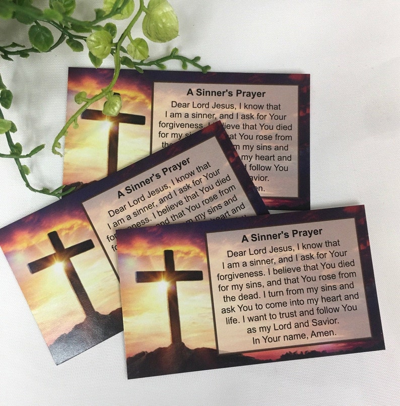 A Sinner's Prayer Scripture Cards Salvation Bible | Etsy
