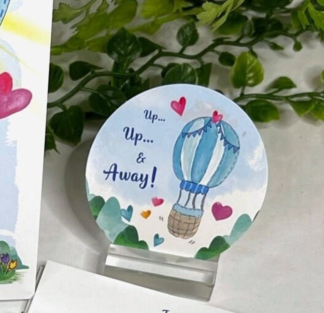 Hot Air Balloon Stickers, up up & Away 2" Labels, Heart Decals - Etsy