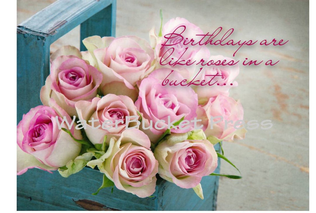 Digital Download Birthday Card, Roses - Etsy