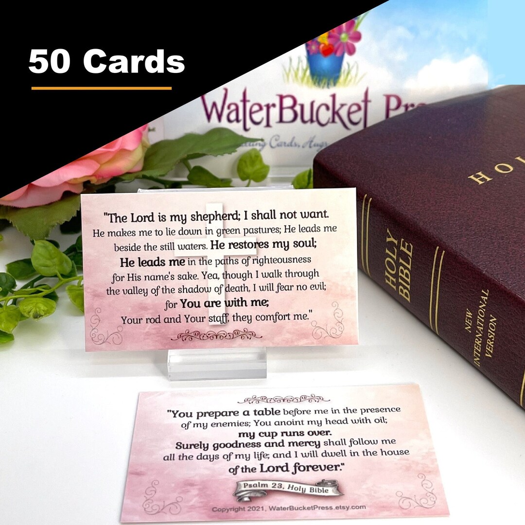 Psalm 23 Pocket Size Scripture Card, 50 Cards Bible Verse Cards, the ...