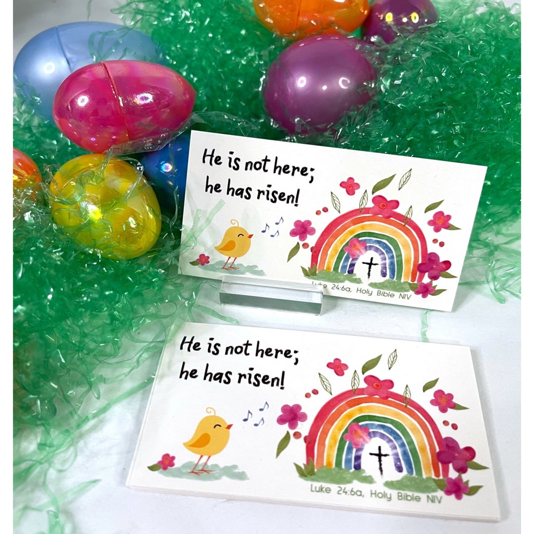 Easter Religious Scripture Cards, He is Not Here; He Has Risen! Luke 24 ...