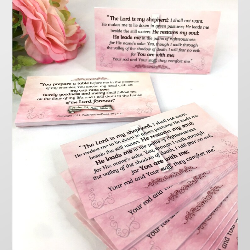Psalm 23 Pocket Size Scripture Card, 100 Bible Verse Cards, the Lord is ...