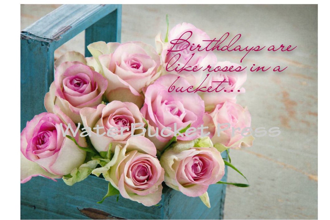 Digital Download Birthday Card, Roses - Etsy