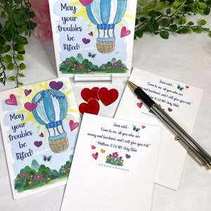 Encouragement Scripture Cards Friends, Bible Verse Memory, Hot Air ...