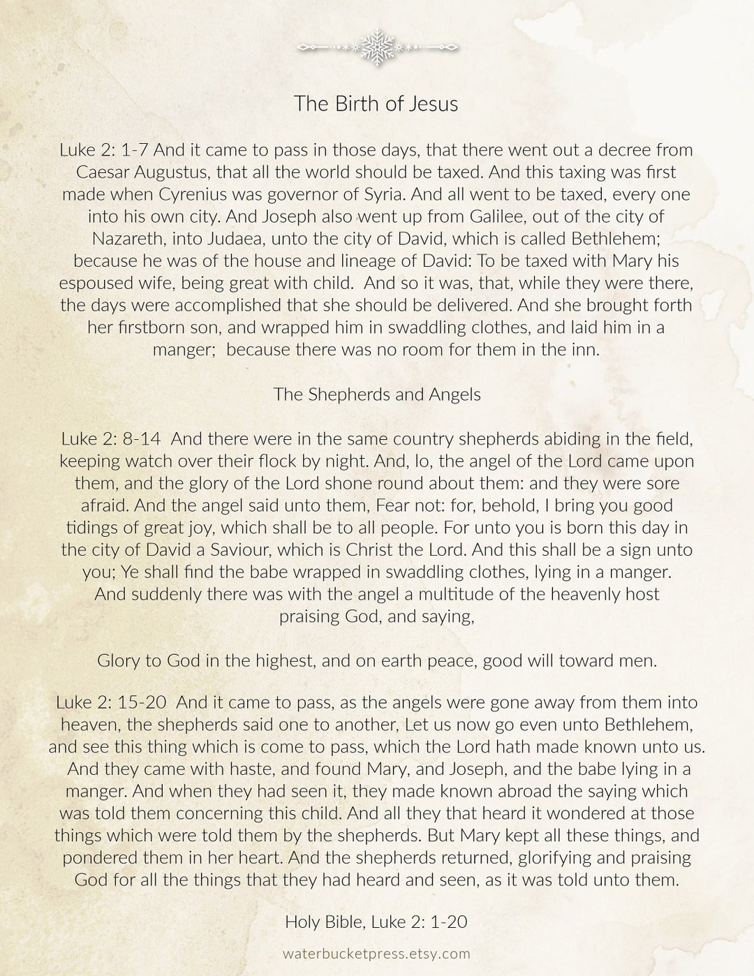 Luke 2, the Birth of Jesus, Download, Printable, Scripture Jesus' Birth ...