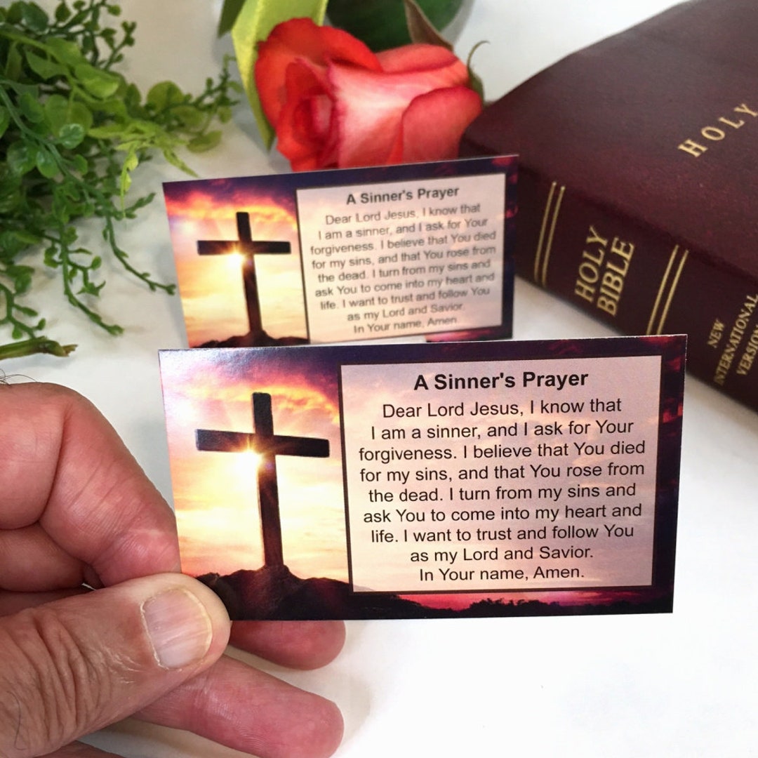 A Sinner's Prayer Scripture Cards, Salvation, Bible Verses, God's Love ...
