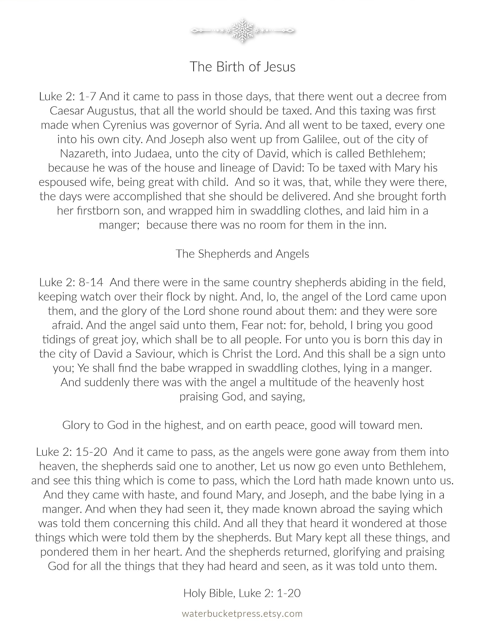 Luke 2, the Birth of Jesus, Download, Printable, Scripture Jesus' Birth ...
