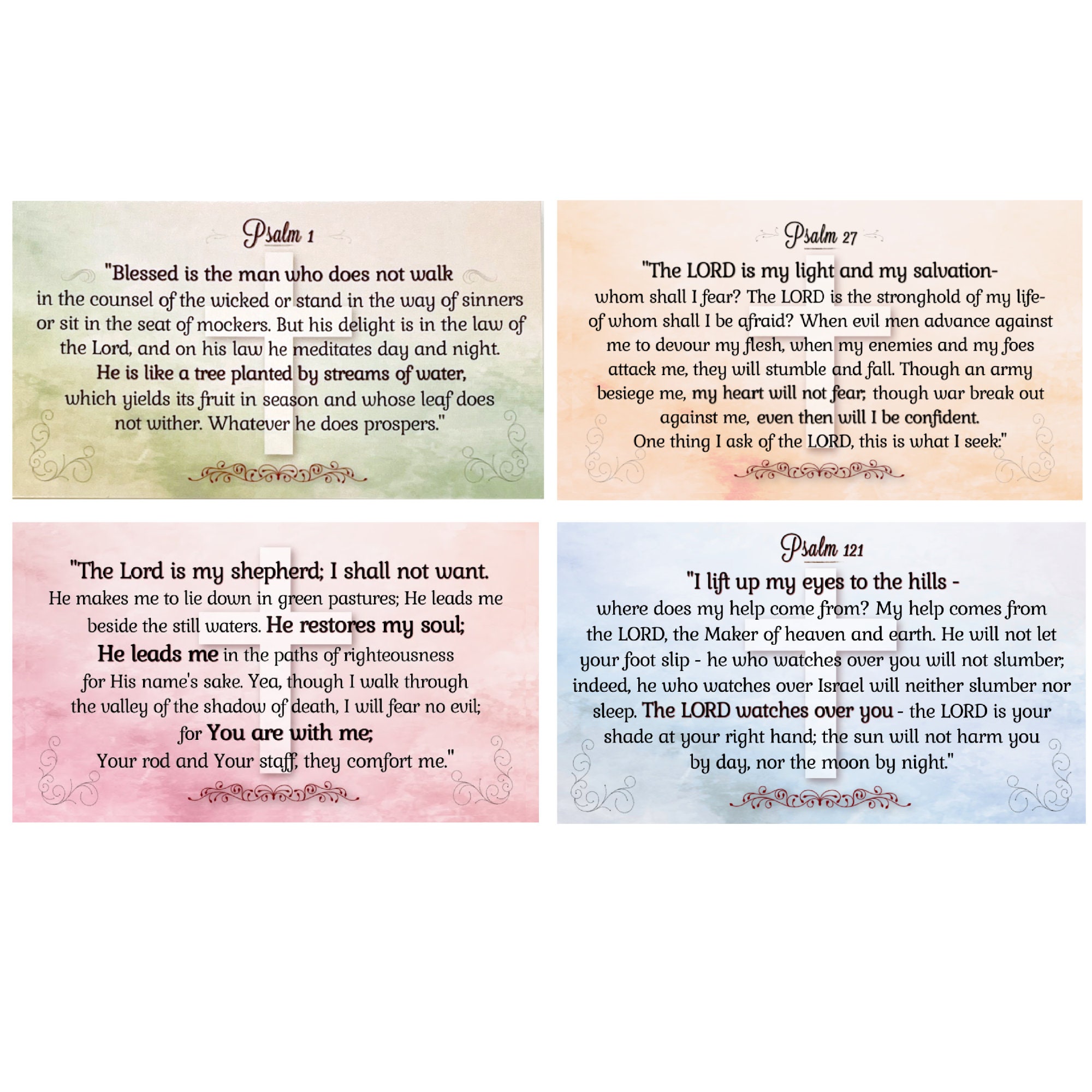 Psalms Collection Pack Scripture Cards Bible Verse Pocket | Etsy