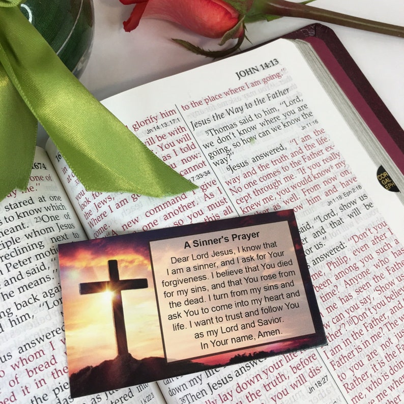 A Sinner's Prayer Scripture Cards Salvation Bible | Etsy