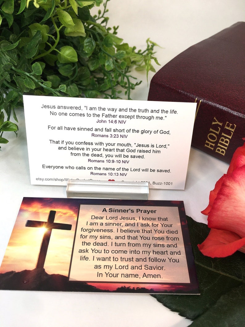 A Sinner's Prayer Scripture Cards Salvation Bible | Etsy