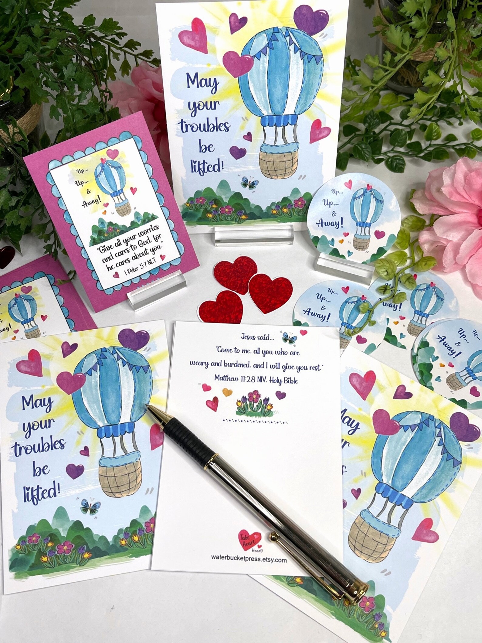 Encouragement Scripture Cards, Hot Air Balloon, Friendship, May Your ...