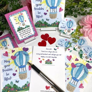Encouragement Scripture Cards Friends, Bible Verse Memory, Hot Air ...
