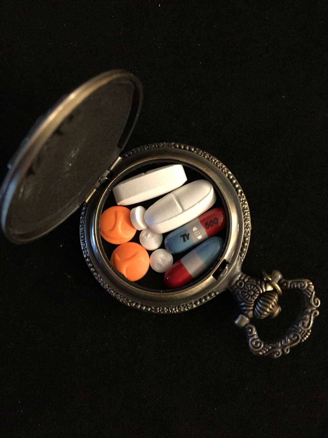 Gold Plated Dragon, Custom Pill Box Medicine Tablet Holder for Pocket ...